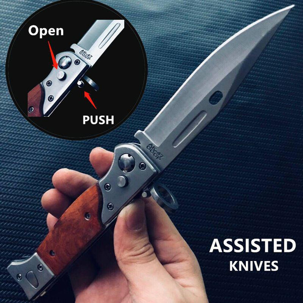 Pocket AK47 Folding Knife Spring Assisted Opening Knives AUTO Out The ...