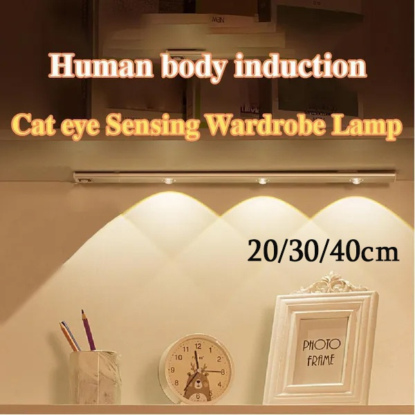 Portable Wireless LED Closet Light Three-color Charging Induction Lamp ...