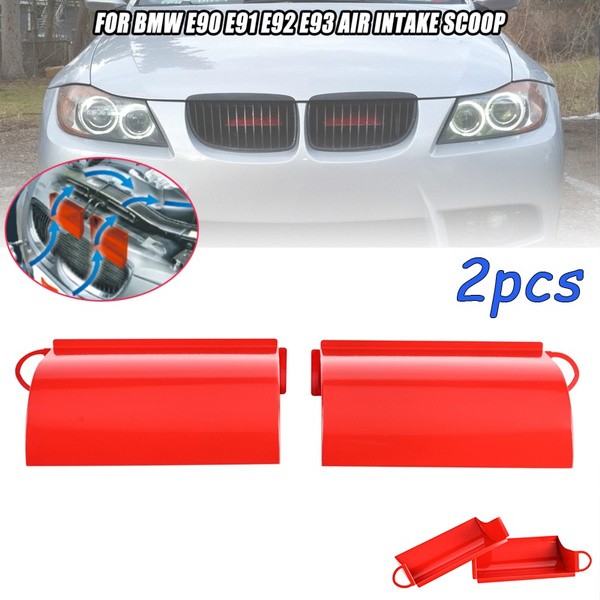 1Pair Stainless Steel Car Front Bumper Right & Left Air Scoop Ram Air ...