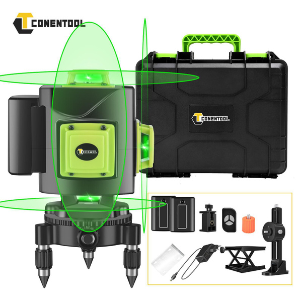 CONENTOOL 4D 16 Lines Horizontal Vertical Cross Laser Level Cross Line ...