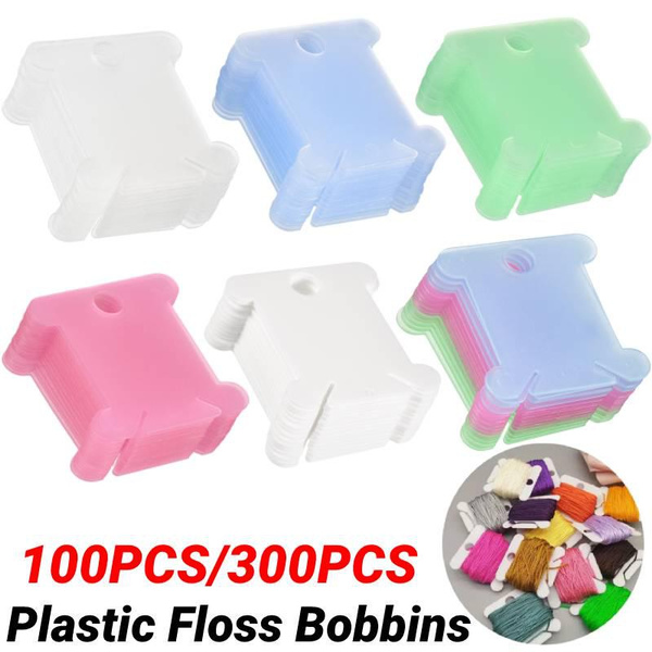 100pcs/300pcs Plastic Floss Bobbins, Thread Organizer Holder ...