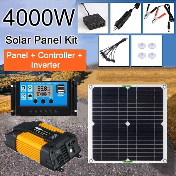 4000W Solar Panel Kit Solar Power Generator 100A Home 110V Grid System ...