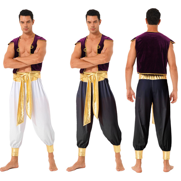 Mens Arabian Prince Costume Fairy Tale Suits Halloween Cosplay Party ...