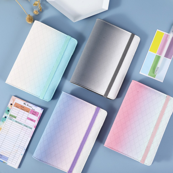 A6 PU Leather Budget Planner Binder Saving Money Notebook Cover ...