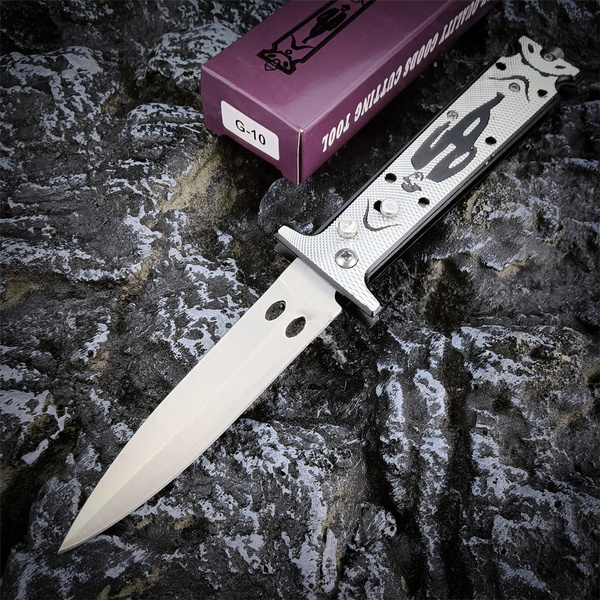 AKC Style AUTO Spring Assisted Opening Knife Switchblade Stiletto ...