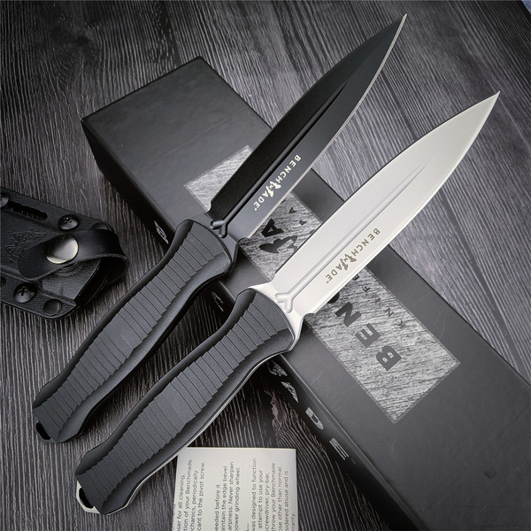 Benchmade 133 Fixed Inf/idel Knife Double Edge Spear Point Black Billet ...