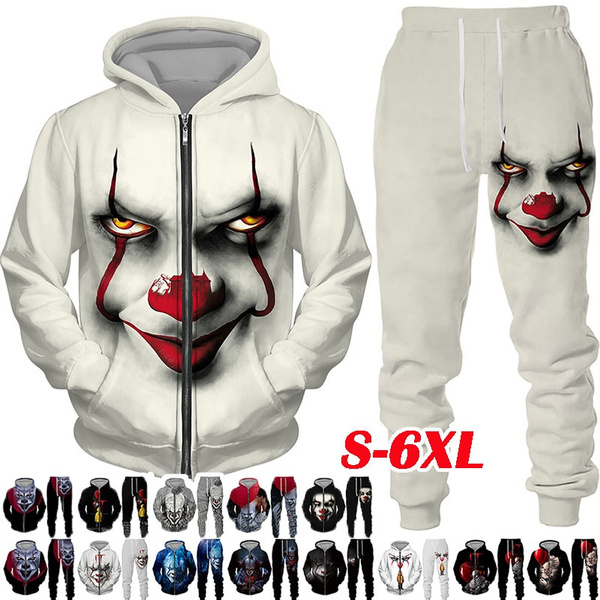 New 3D Print IT Pennywise Clown Stephen King Funny Hoodies+Pants Two ...