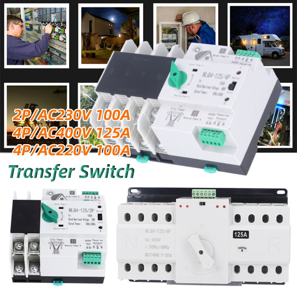 2P 230V 100A / 4P 400V 125A / 4P / 220V 100A Dual Power Automatic ...