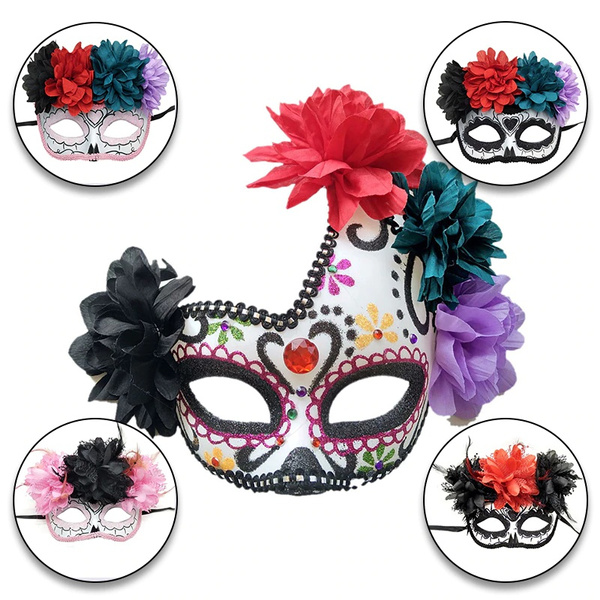 Halloween Cosplay Ghost Mask Scary Accessories Day of The Dead ...