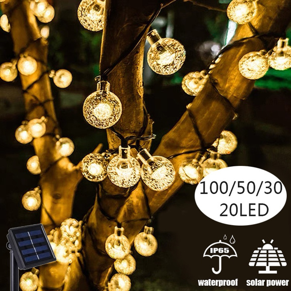 Solar String Lights Outdoor 20/30/50/100 Leds Crystal Globe Lights ...