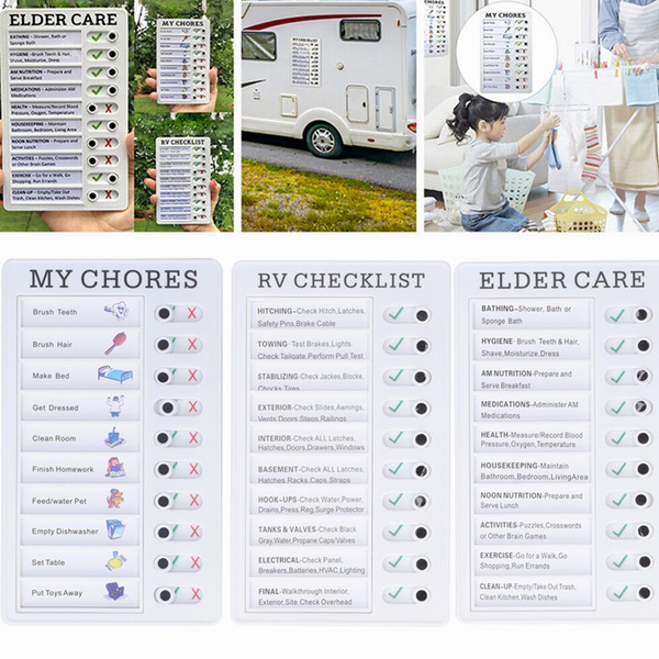 Memo PVC Board Chore Chart Reusable RV Checklist,My Chores,Elder Care ...