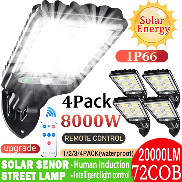 2022 Newest Solar Street Lights Outdoor, 1/2/3/4Pack 8000W Wall Light ... 2022 Newest Solar Street Lights Outdoor, 1/2/3/4Pack 8000W Wall Light ...