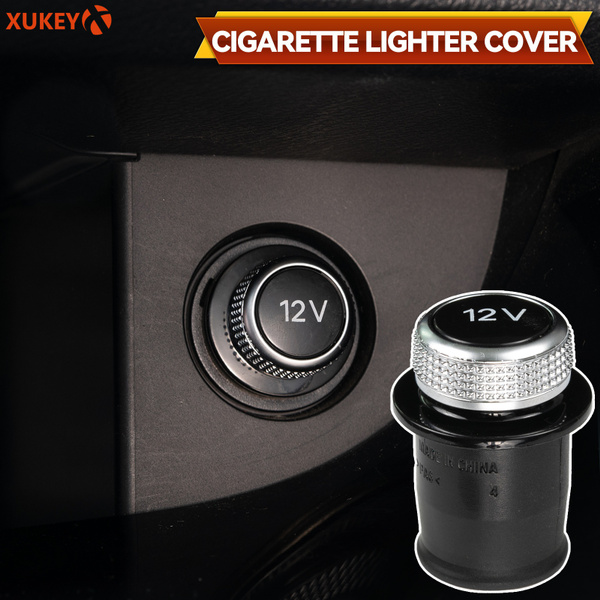 XUKEY Car Cigarette Power Outlet Cover Cap Chrome Plated 12v Socket ...