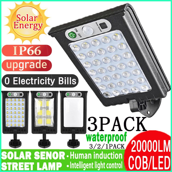 3/2/1PACK Solar Street Lights Wireless Solar Security Outdoor Wall Lamp ...