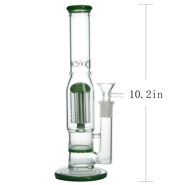 10.2inch Emerald green Handmade Glass water pipes HoneyComb Tree Disk ...