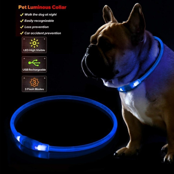 Light up Dog Collars Bright TPU Led Dog Collar Cuttable Glow in The ...