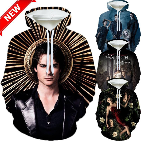 2022 New Hot The Vampire Diaries Pattern 3D Printed Hoodie Fashion ...