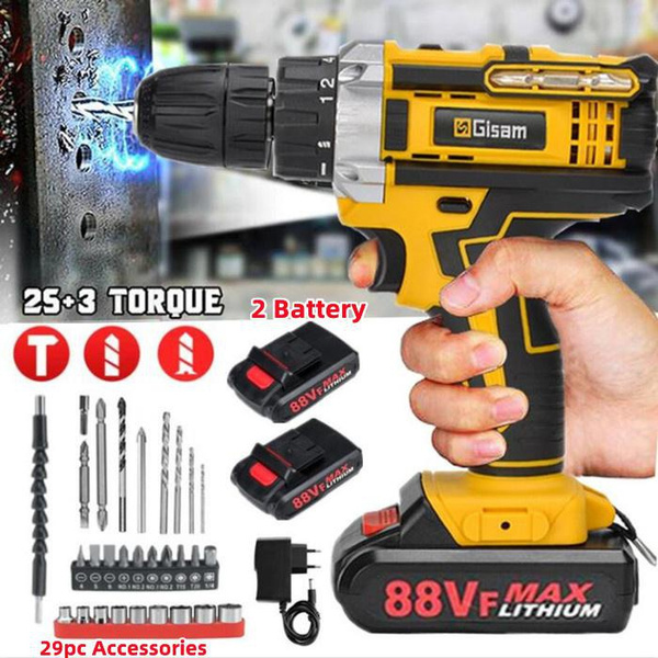 Electric Cordless Compact Hammer Drill/ Driver/ Screwdriver 3 Drill Mos ...