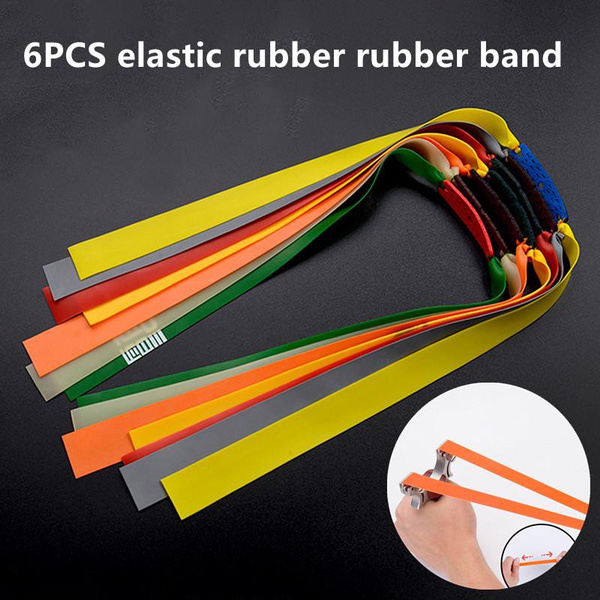 6PCS Powerful Resilient Rubber Flat Elastic Band For Slingshot Tape ...