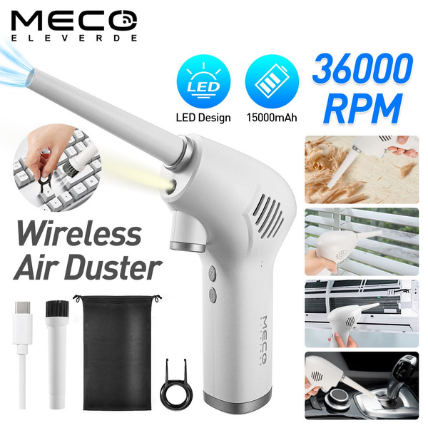 Compressed Air Duster, MECO ELEVERDE 36000RPM Electric Cordless Air ...