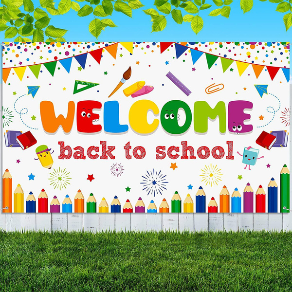 Welcome Back To School Banner First Day of School Backdrop Banner Large ...