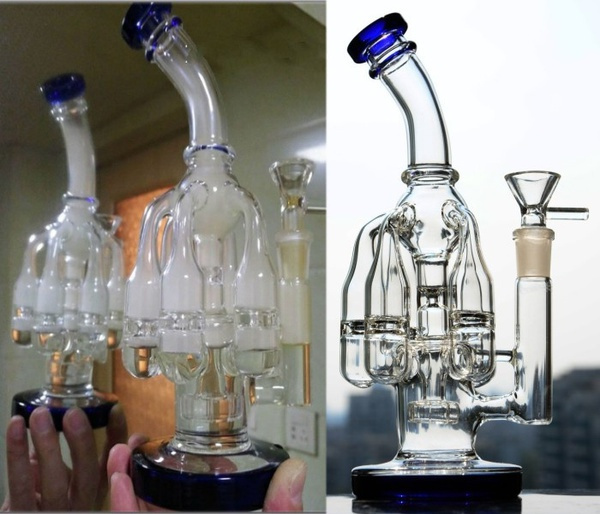 RUNAOT 9 Inch Handmade Percolator Dab Rigs Water Glass Pipe Recycler ...