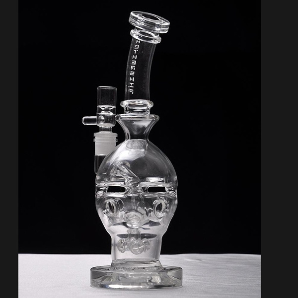 9.4" Thick Glass Smoking Pipe Transparent Glass Recycler Dab Rigs Fab ...
