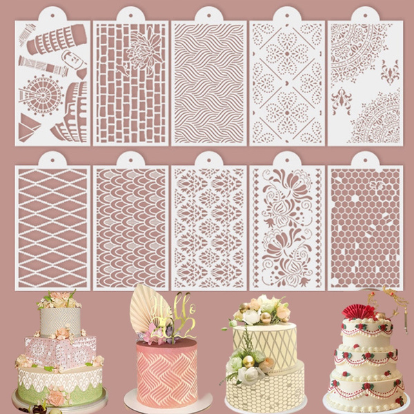 Cake Stencils Plastic Lace Cake Border Stencil Embossing Wedding Party ...