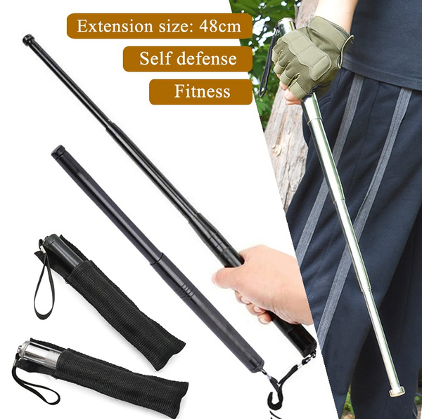Telescopic Stick Outdoor Portable Crowbar Black/silver Three-section ...