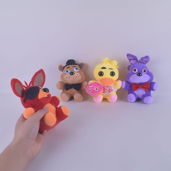 2023 1pc 4 inch FNAF Stuffed Plush Toys Freddy Fazbear Bear Foxy Rabbit ...