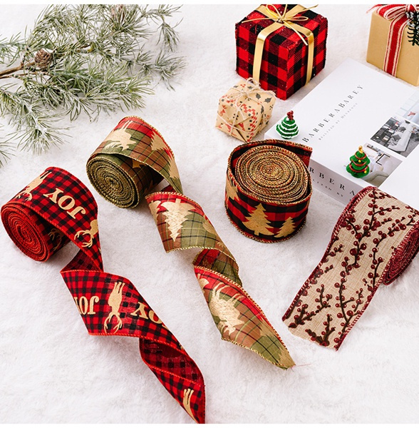 Christmas Burlap Ribbon Roll Xmas Tree Twine Streamer Ribbon Car Truck ...