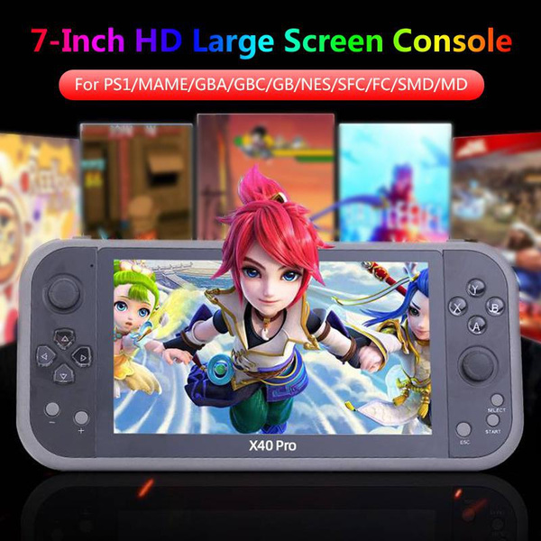 2023 New X40 Pro Video Game Console 7 Inch HD Screen Portable Retro Video Game Console Built-in ...