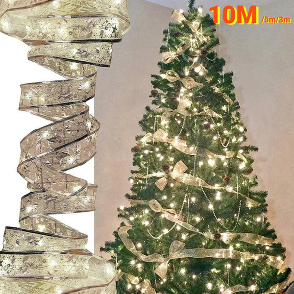 New Year Christmas Decoration LED Ribbon Lights Christmas Tree ...