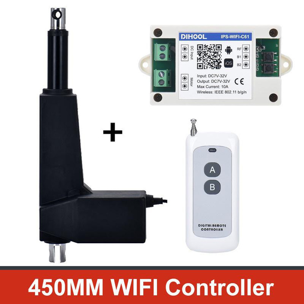 DIHOOL 450MM Stroke Electric Linear Actuator with WIFI Controller 8000N 800KG load 1800LB 12V ...