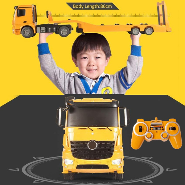 RC Truck Detachable Flatbed Semi Trailer Engineering Tractor Scale 1/20 ...