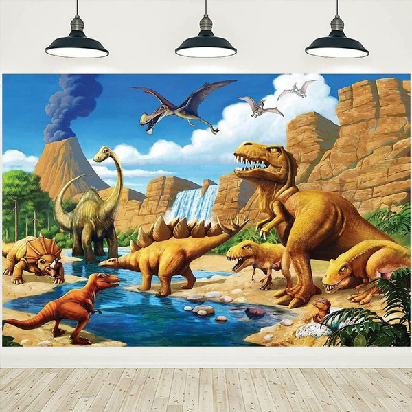 Dinosaur Theme Background Jungle Dinosaur World Photography Backdrop ...