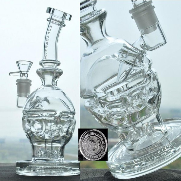 9.4" Thick Glass Smoking Pipe Transparent Glass Recycler Dab Rigs Fab ...