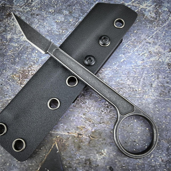 Pocket Knife" Bastinelli Knives Concealed EDC Knife Weapon Fixed 1.625"" Black Stonewashed Blade ...