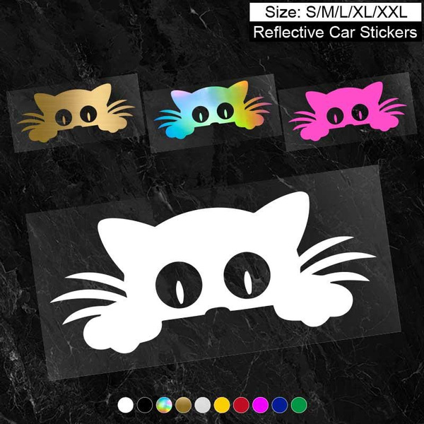 1PC Lovely Cat Waterproof Car Stickers Cartoon Animal Automobile Trucks ...