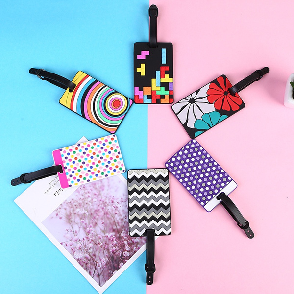 6 patterns Fashion Personality World Building Luggage Tag Luggage PVC ...