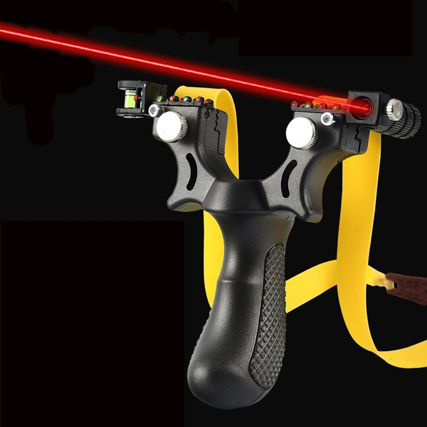 Big Power Slingshot with Laser Rubber Band High Precision Flat Leather ...