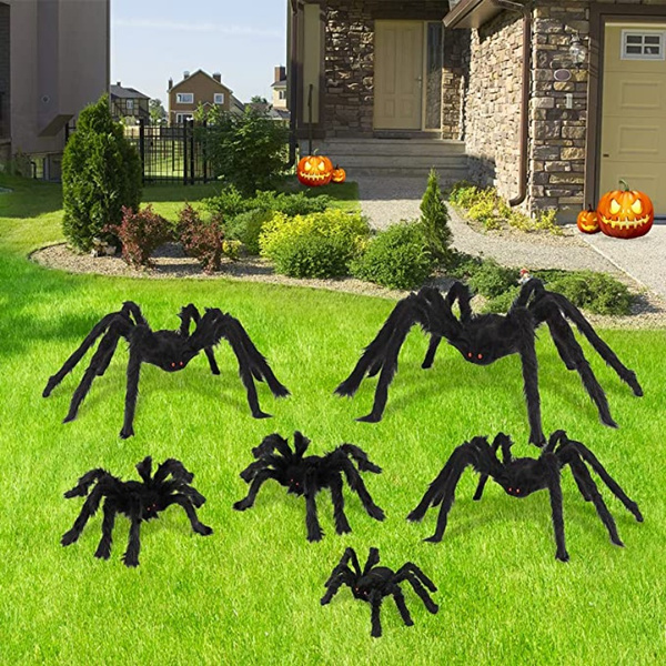Halloween Spider Decorations Realistic Hairy Spiders Black Spider