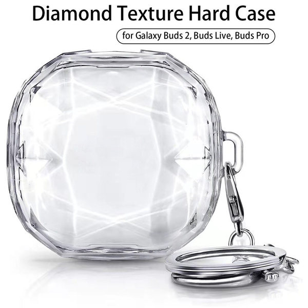 Diamond Clear Case For Samsung Galaxy Buds2 Hard Cover with Keychain ...