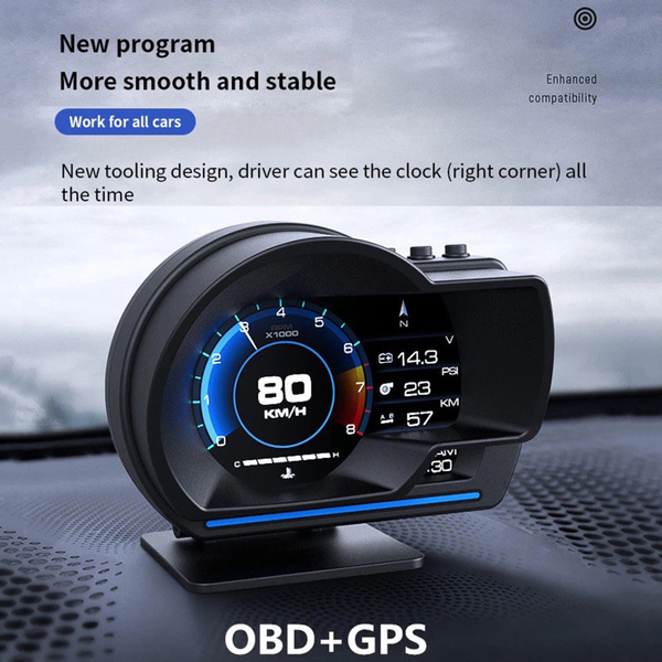 AP-6 Smart Car Gauge HD Display Screen Nine Style Interface ABS OBD HUD ...
