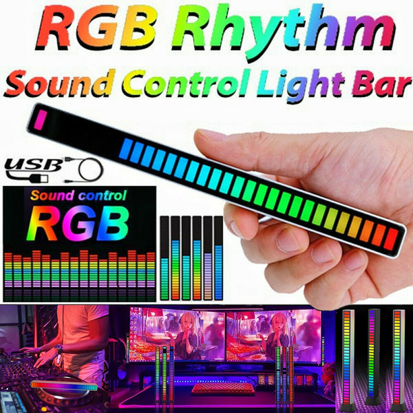 RGB Music Sound Control LED Strip Light USB Rechargeable Pickup Voice ...