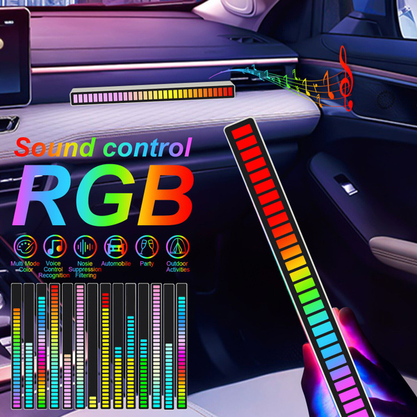 Rechargeable 32 Bit Music Levels Indicator Light Sound Bar Voice ...