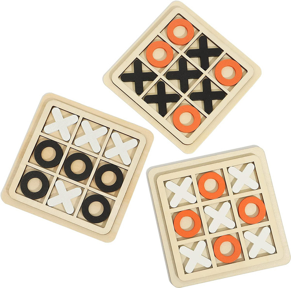 Tic Tac Toe XO Wooden Board Games Desk Toys 3 Pack Classical Family ...