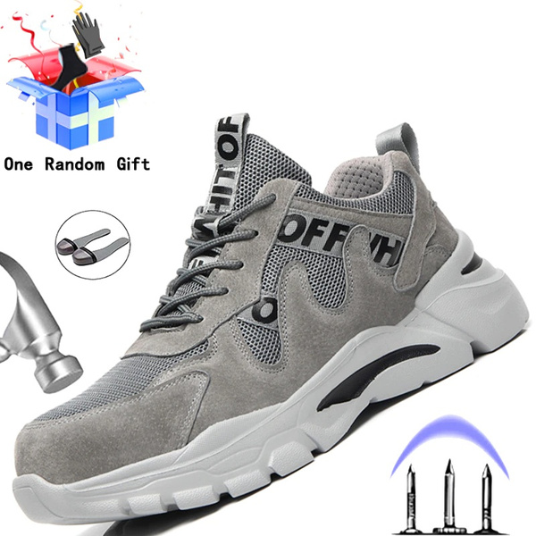New Work Boots Safety Steel Toe Shoes Men Work Sneakers Puncture Proof ...