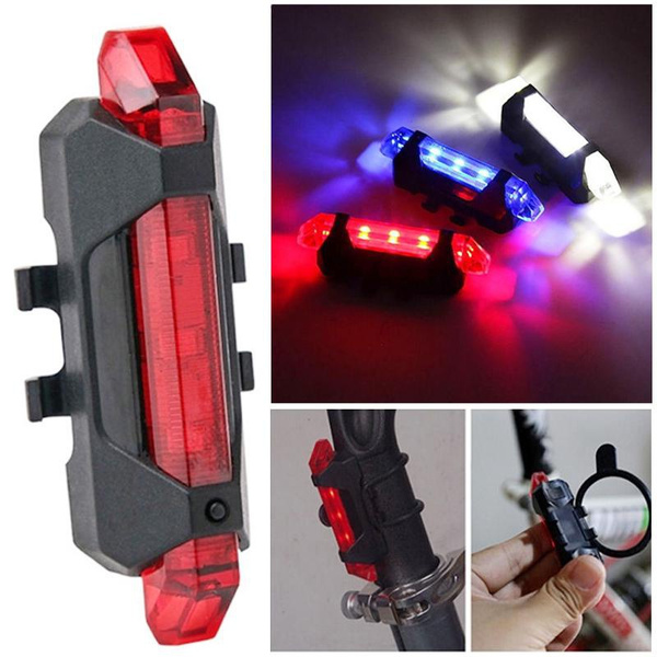 NEW Rechargeable USB LED Bicycle Taillight Mountain Bike Safety Warning ...