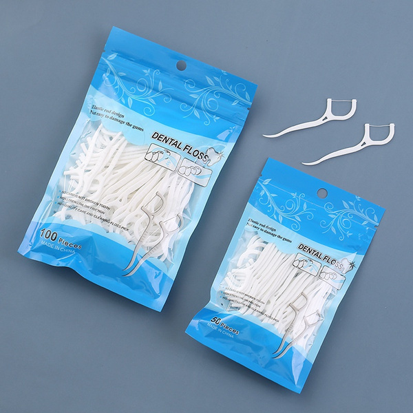 50/100 Count Dental Floss Toothpick Toothpick Stick Cleaning Teeth ...